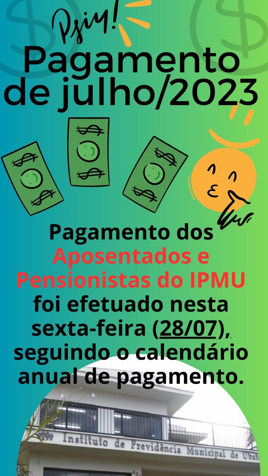 Pagamento julho/2023 – IPMU